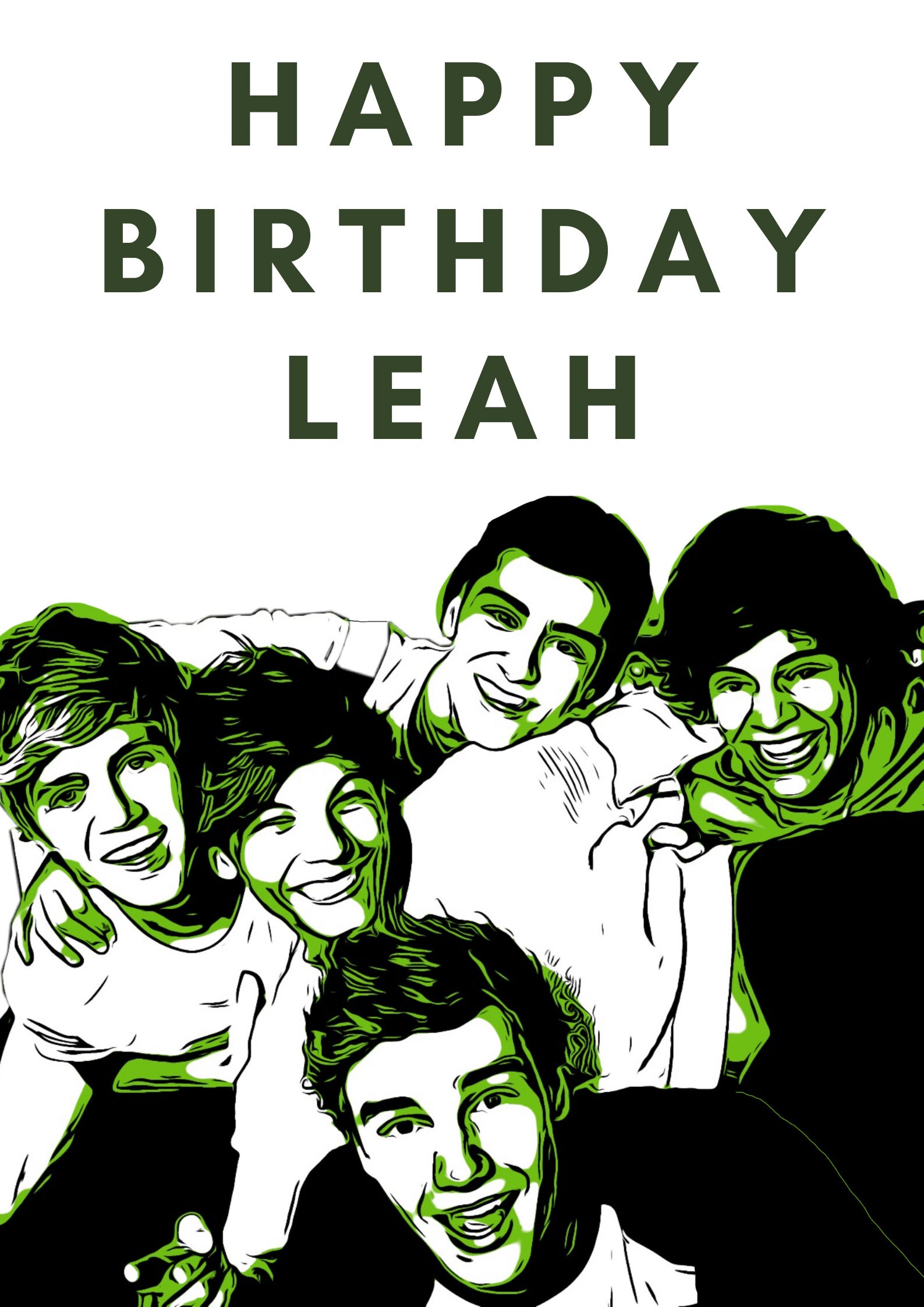 Personalised One Direction Birthday Card Harry Styles Zayn - Etsy