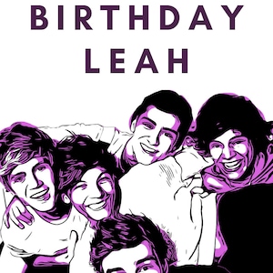 Personalised One Direction Birthday Card! Harry Styles, Zayn Malik ...