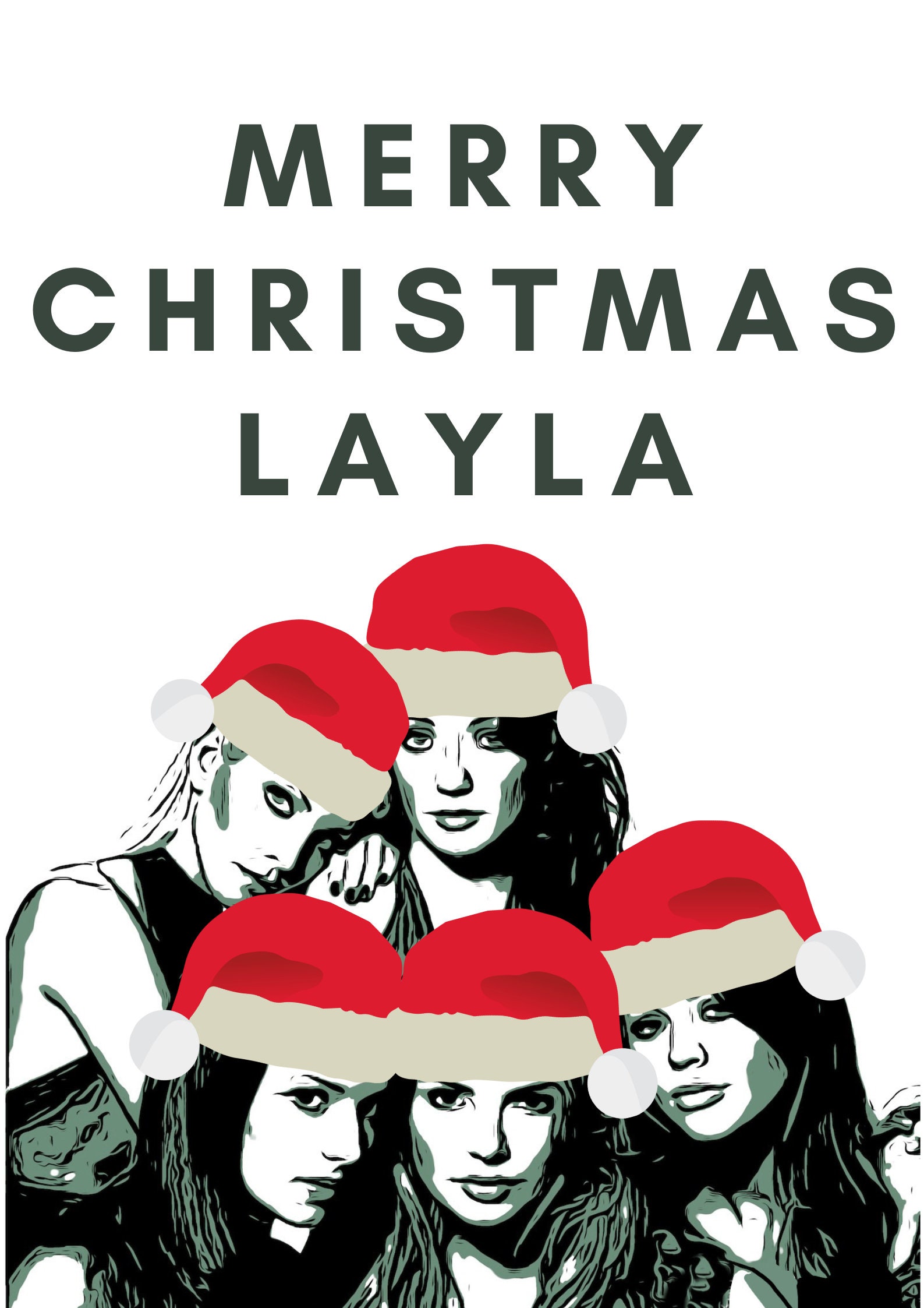 Personalised Girls Aloud Christmas Card, Merry Christmas! Cheryl ...