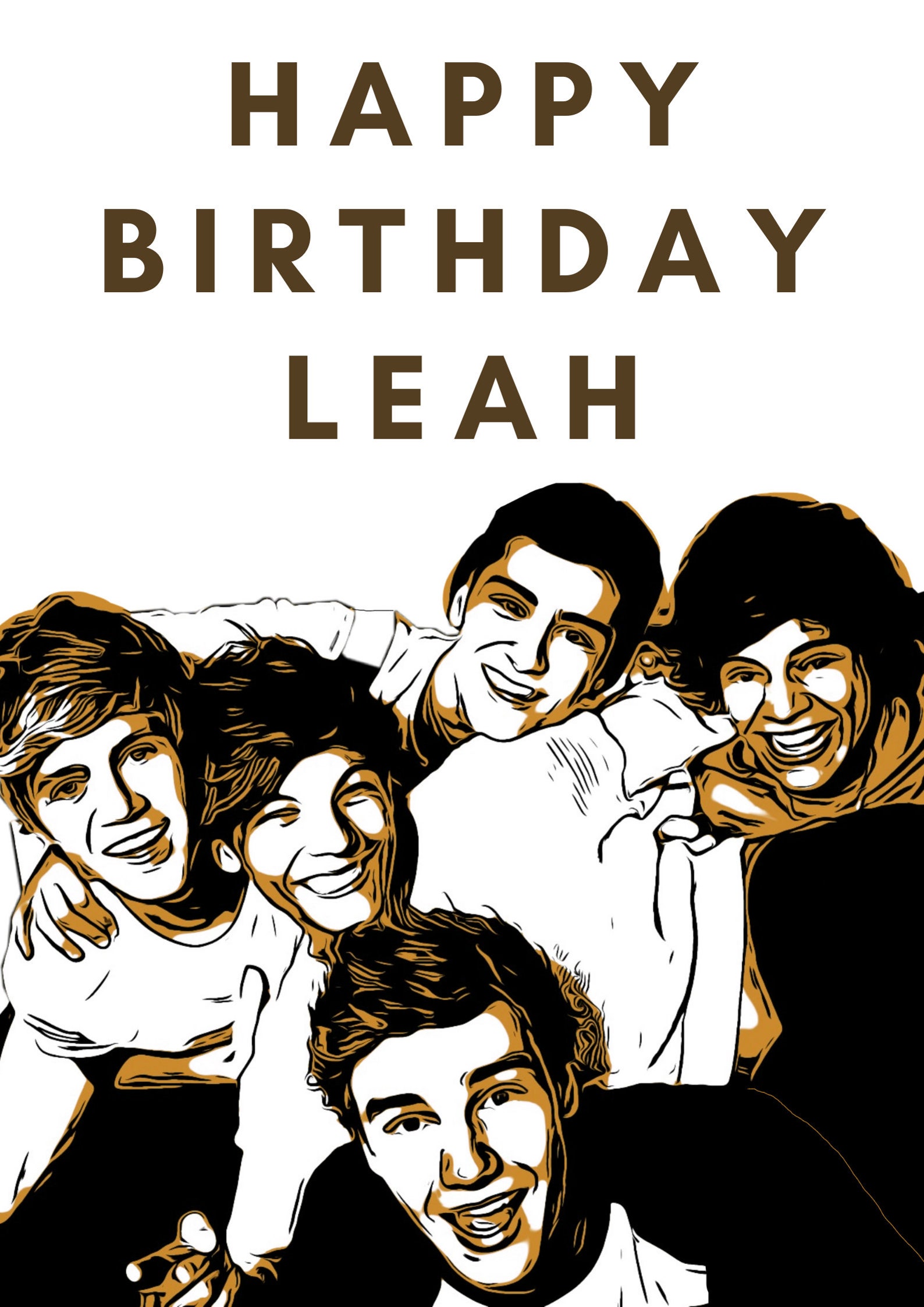 Personalised One Direction Birthday Card Harry Styles Zayn - Etsy