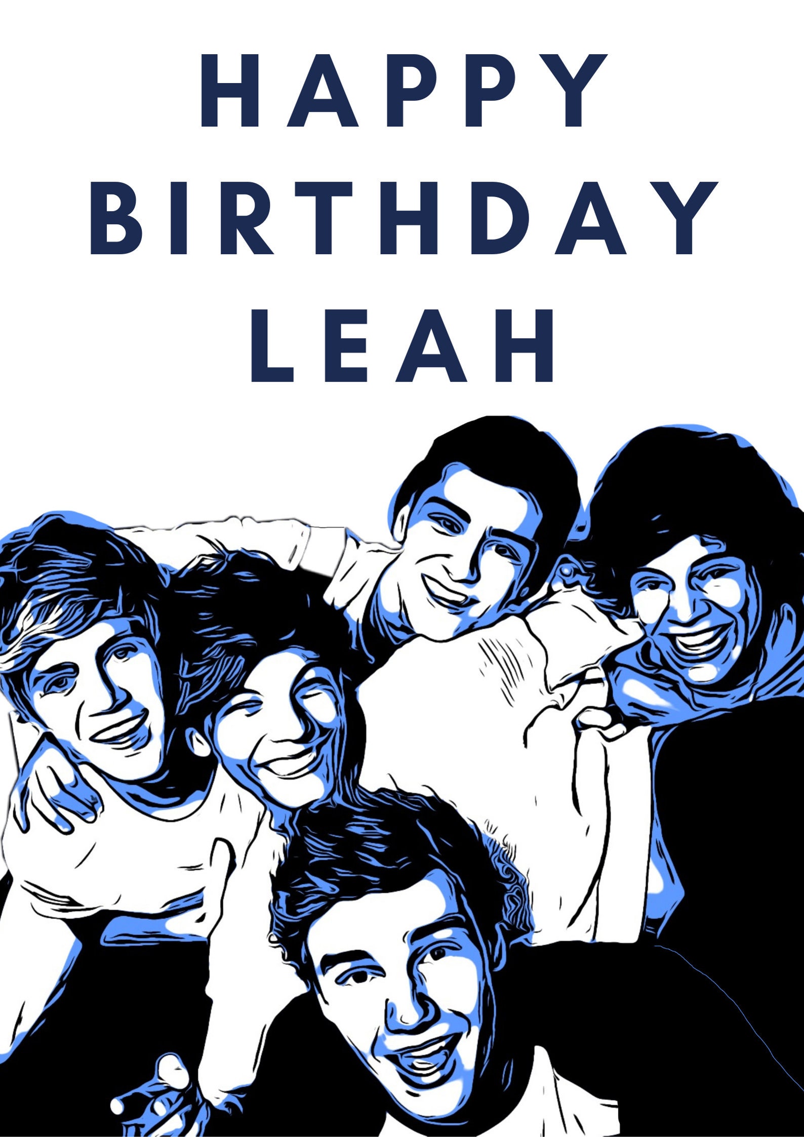 Personalised One Direction Birthday Card Harry Styles Zayn | Etsy