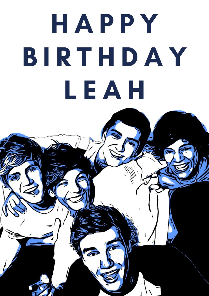 Personalised One Direction Birthday Card Harry Styles Zayn | Etsy