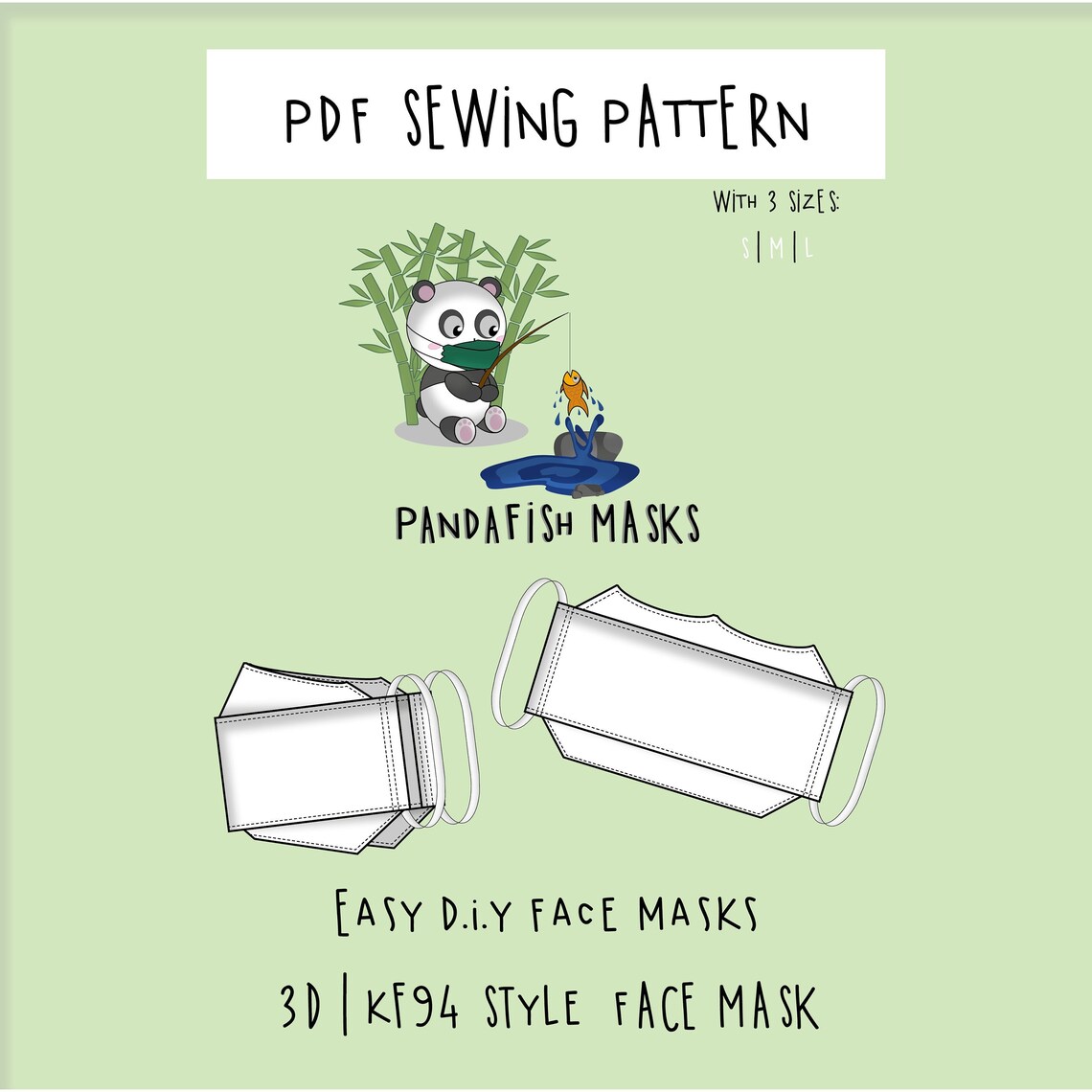 Easy DIY Face Masks 3D Mask KF94 Korean Idol Style Face Mask Pattern ...