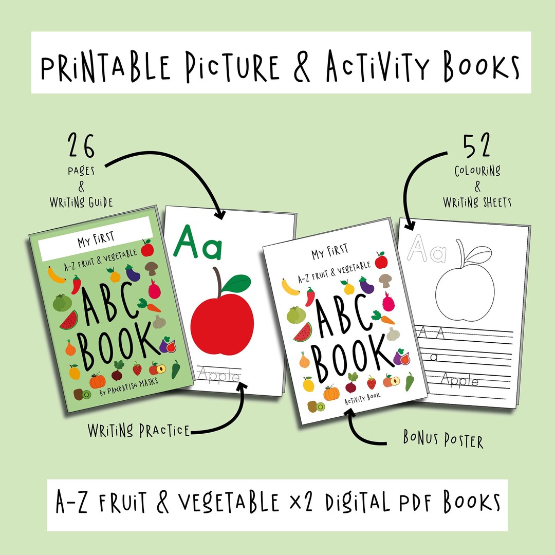 My First ABC Book and Activity Book | Alphabet Fruit & Vegetable ...