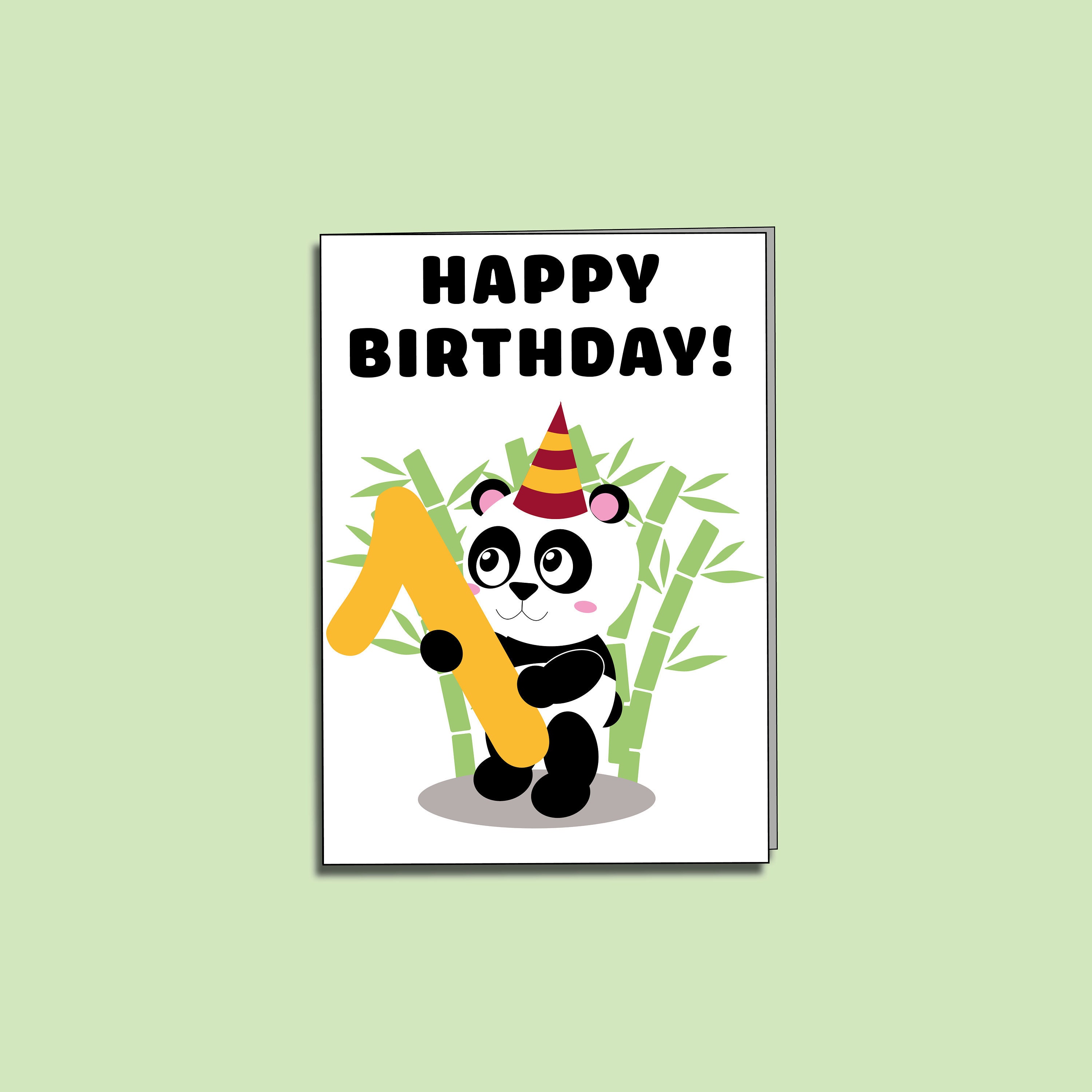 Kids Printable Panda Number Birthday Card | Panda Birthday Card ...