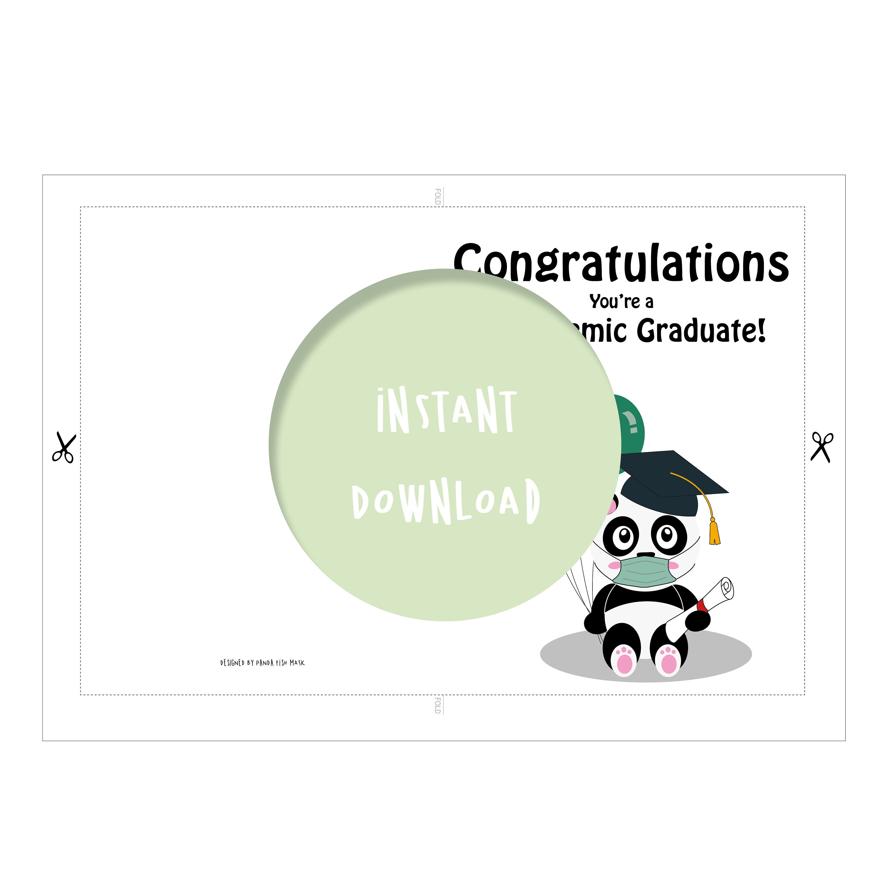 Printable Pandemic Graduation Card | Panda Pun Card Funny Graduation ...