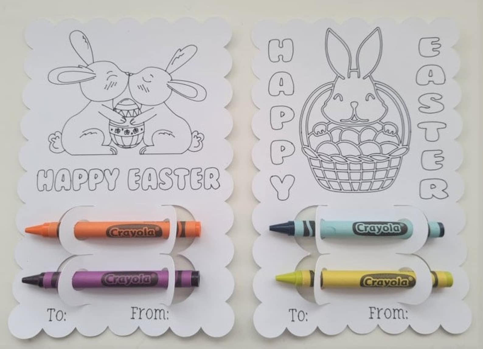 Easter Crayon Cards Kids Colouring - Etsy