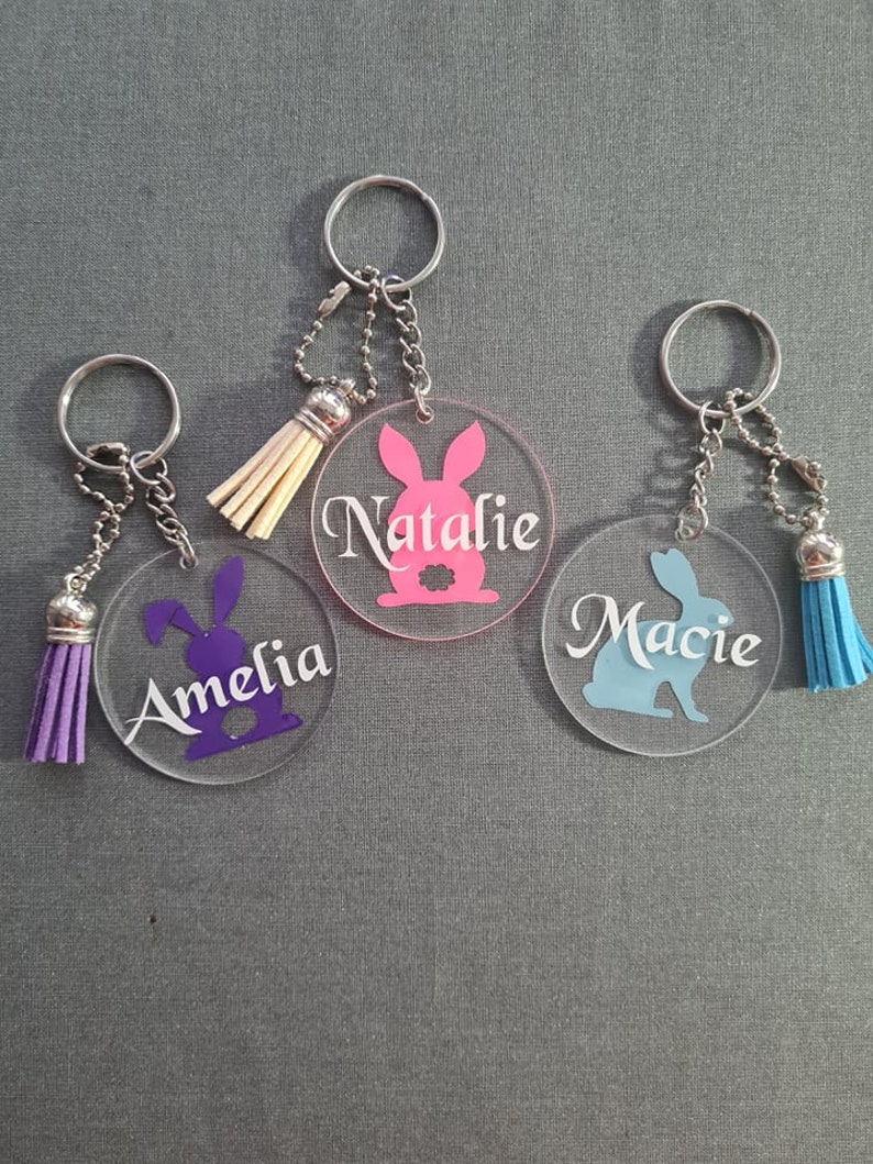 Personalised Easter Bunny Keyrings Easter Gifts - Etsy UK