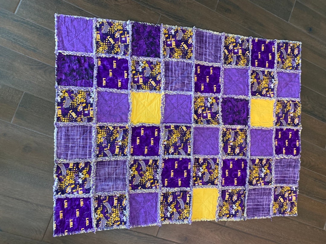 LSU Rag Quilt - Etsy
