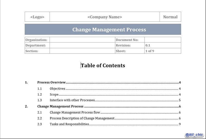 IT Change Management Process Templates // Bundled With Full Customized ...