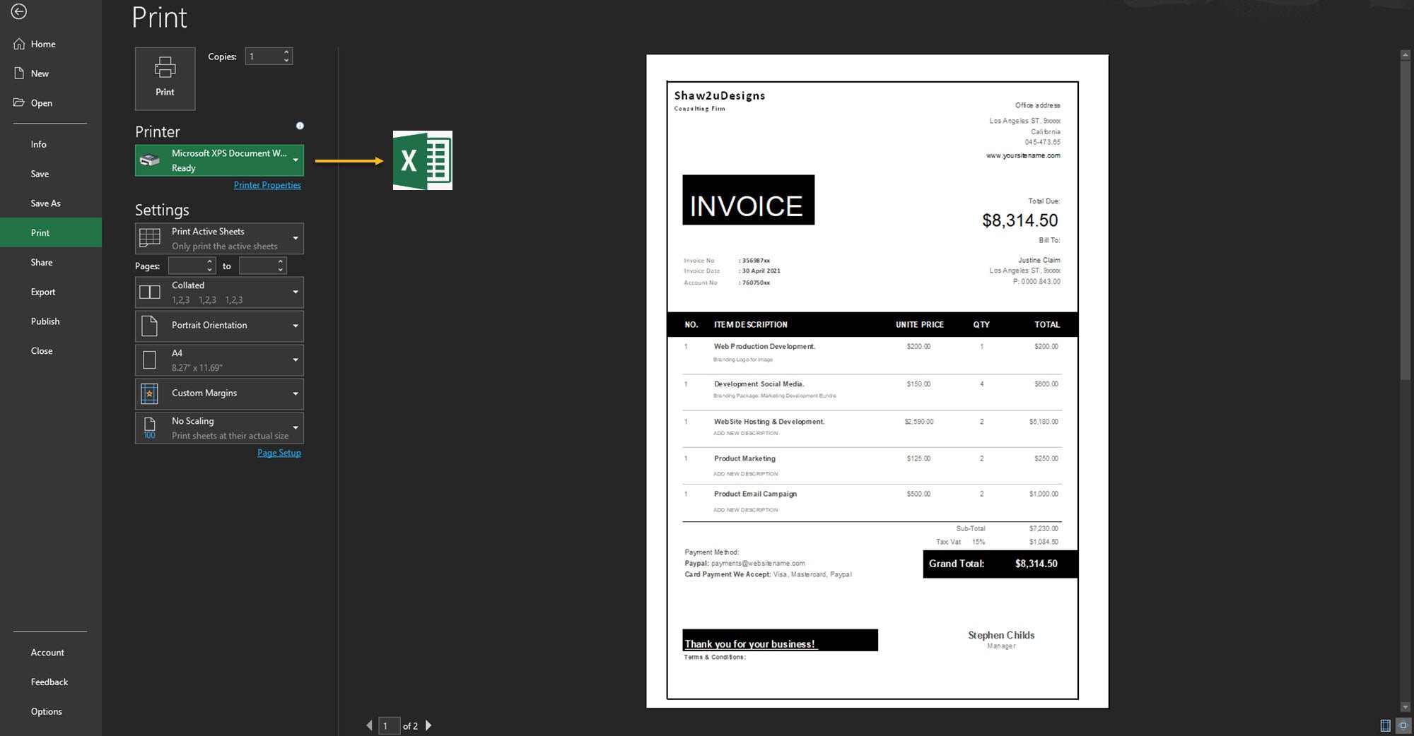 Simple Excel Editable Invoice Template | Auto Calculation in Excel ...
