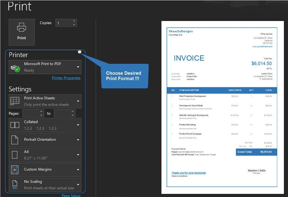 Custom Digital Excel Invoice Template | Auto-calculation in Excel ...