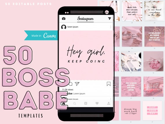 50 Editable Instagram Posts for Boss Babes Boss Babe | Etsy UK