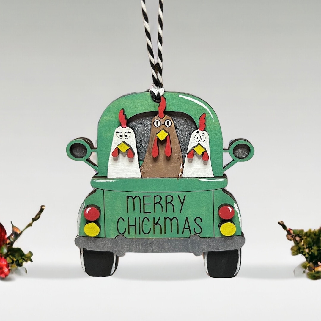 Chicken Christmas Ornament, Farmhouse Decor, Chicken Decor for Home ...