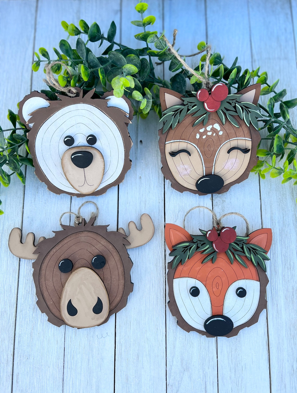 Woodland Animal Decor, Baby Shower Decorations, Faux Wood Slice ...