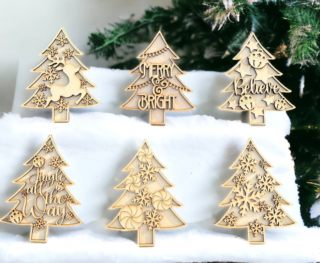 DIY Paintable Standing Trees Set of 6 - Etsy