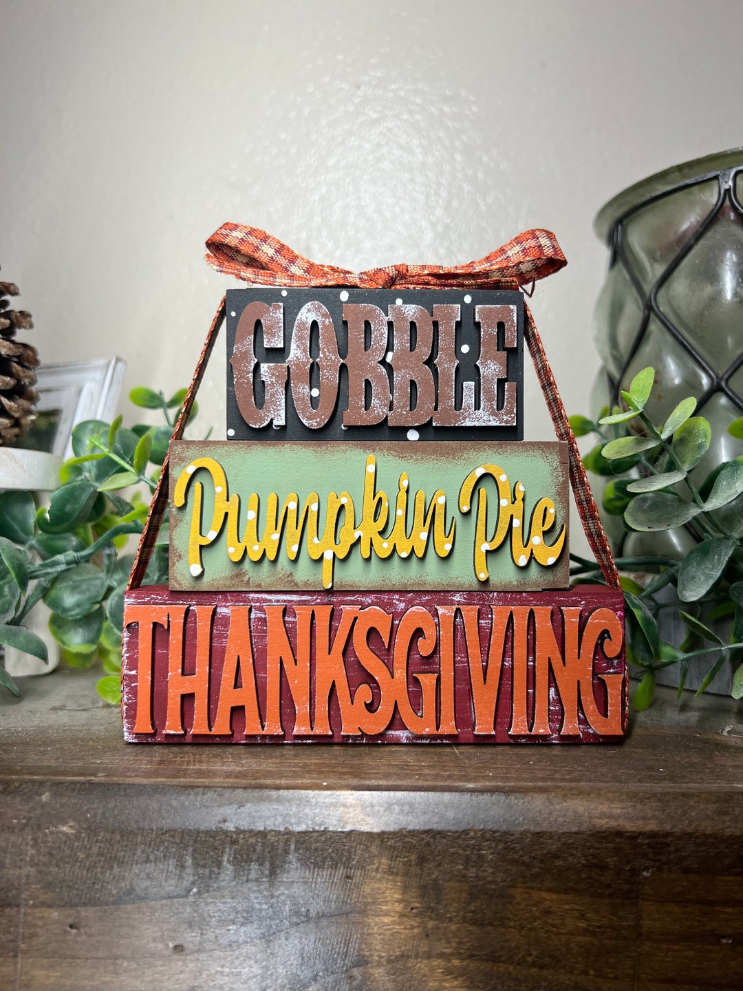 Thanksgiving Wood Blocks, Stackable Decor, Thanksgiving Decorations ...