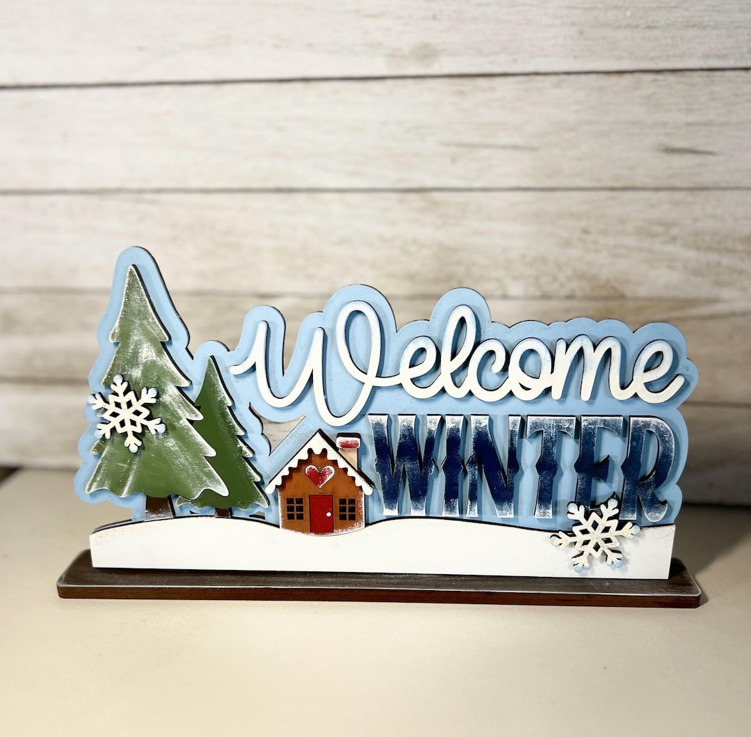 Cozy Cabin Winter Scene - Hand-painted Wood Decor With Tea Lights ...