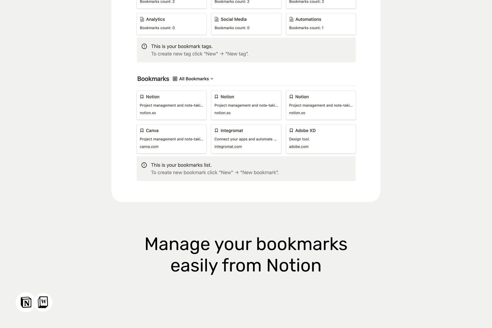Notion Bookmark Manager Notion Template Notion Dashboard - Etsy