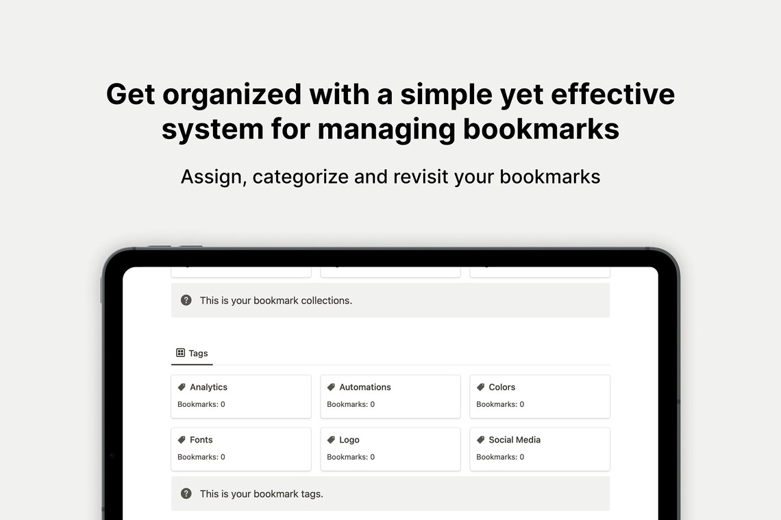 Notion Bookmark Manager | Notion Template, Notion Dashboard, Notion ...