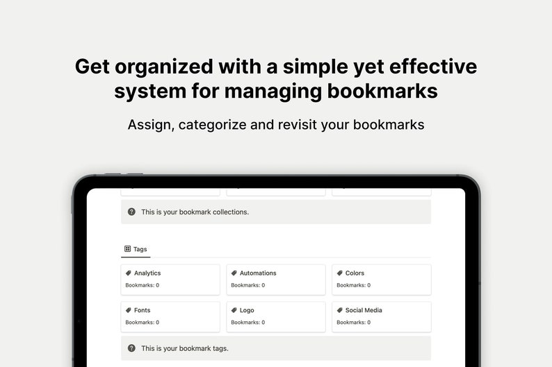 Notion Bookmark Manager | Notion Template, Notion Dashboard, Notion ...