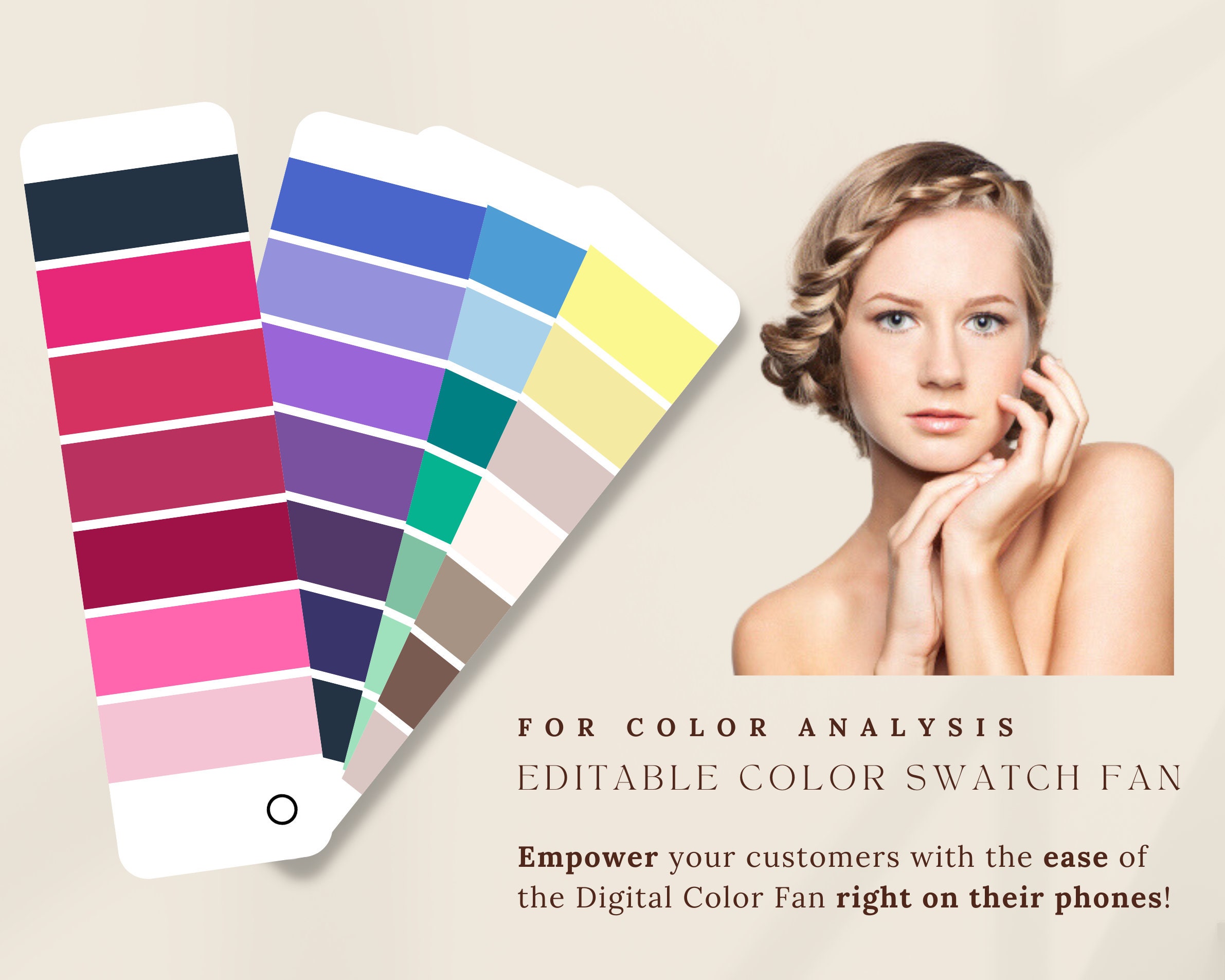 Editable Digital Color Palette F Color Fan Color Swatch Fan Seasonal ...