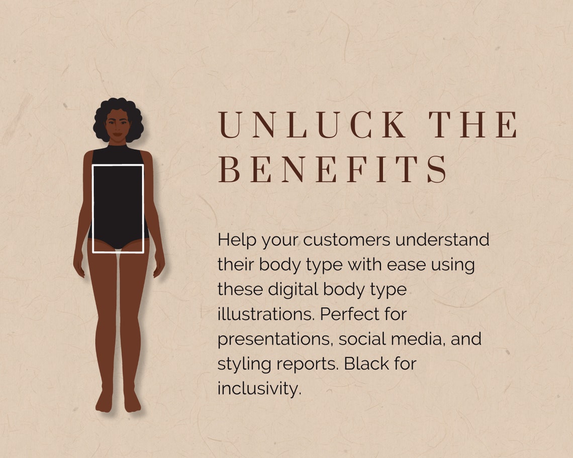 5 Digital Body Type Template | Body Shape Illustrations | Body ...