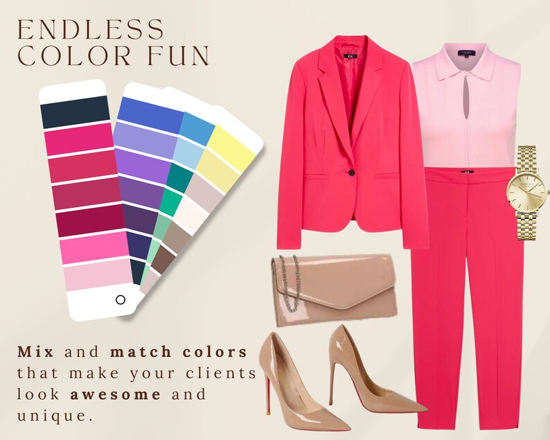 Editable Digital Color Palette F Color Fan Color Swatch Fan Seasonal ...