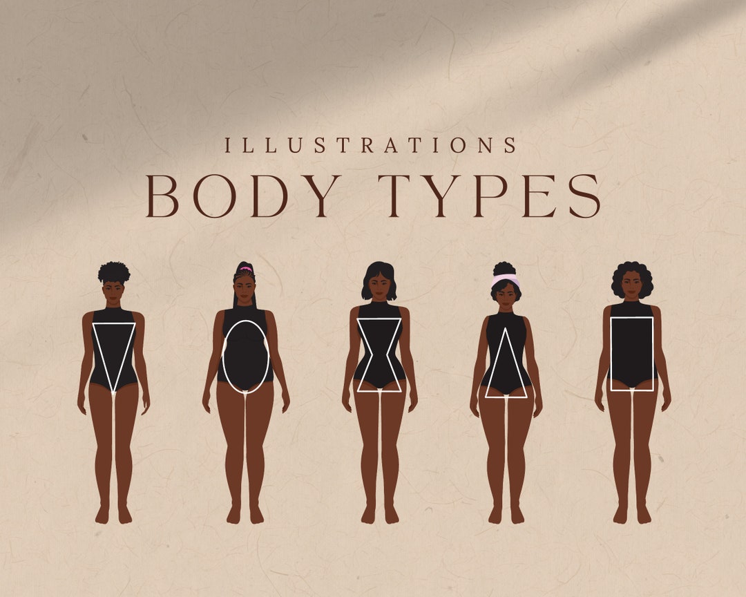 5 Digital Body Type Template | Body Shape Illustrations | Body ...