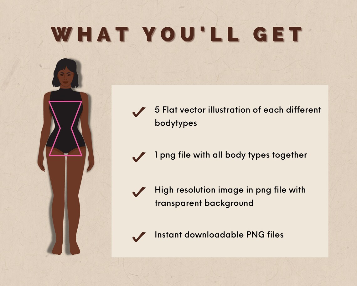 Digital Body Type Guide Body Shape Illustrations Body Measurement ...