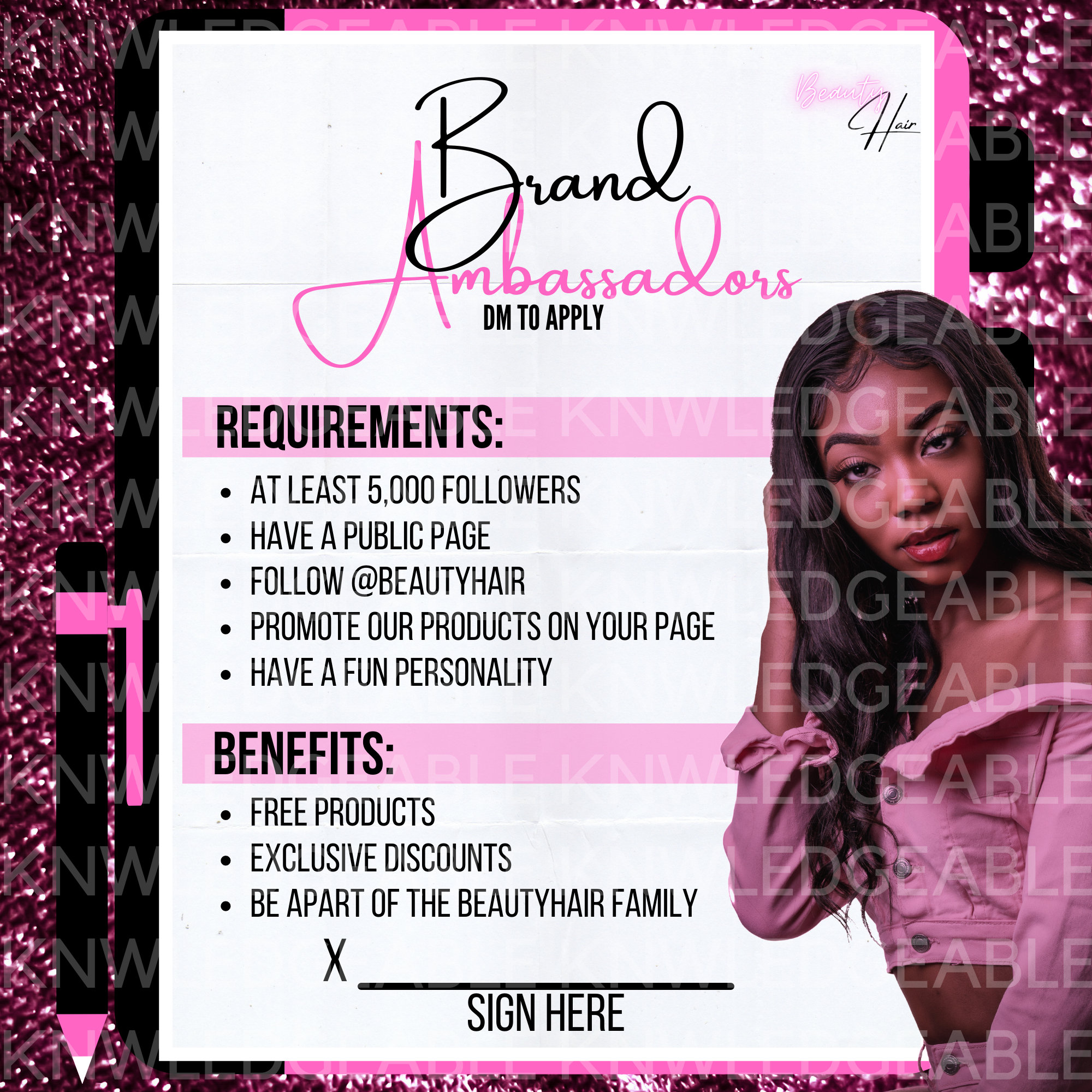 DIY CANVA TEMPLATE, Brand Ambassador Flyer, Brand Ambassador Template ...