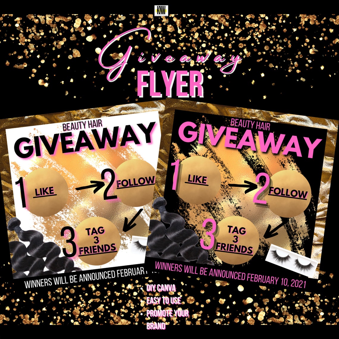 DIY CANVA TEMPLATE Giveaway Flyer Canva Flyer Giveaway - Etsy