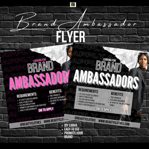 DIY CANVA TEMPLATE Brand Ambassador Flyer Brand Ambassador - Etsy