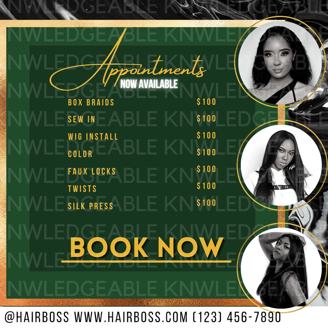 DIY CANVA TEMPLATE, Hair Stylist Flyer, Hair Flyer, Social Media Flyer ...