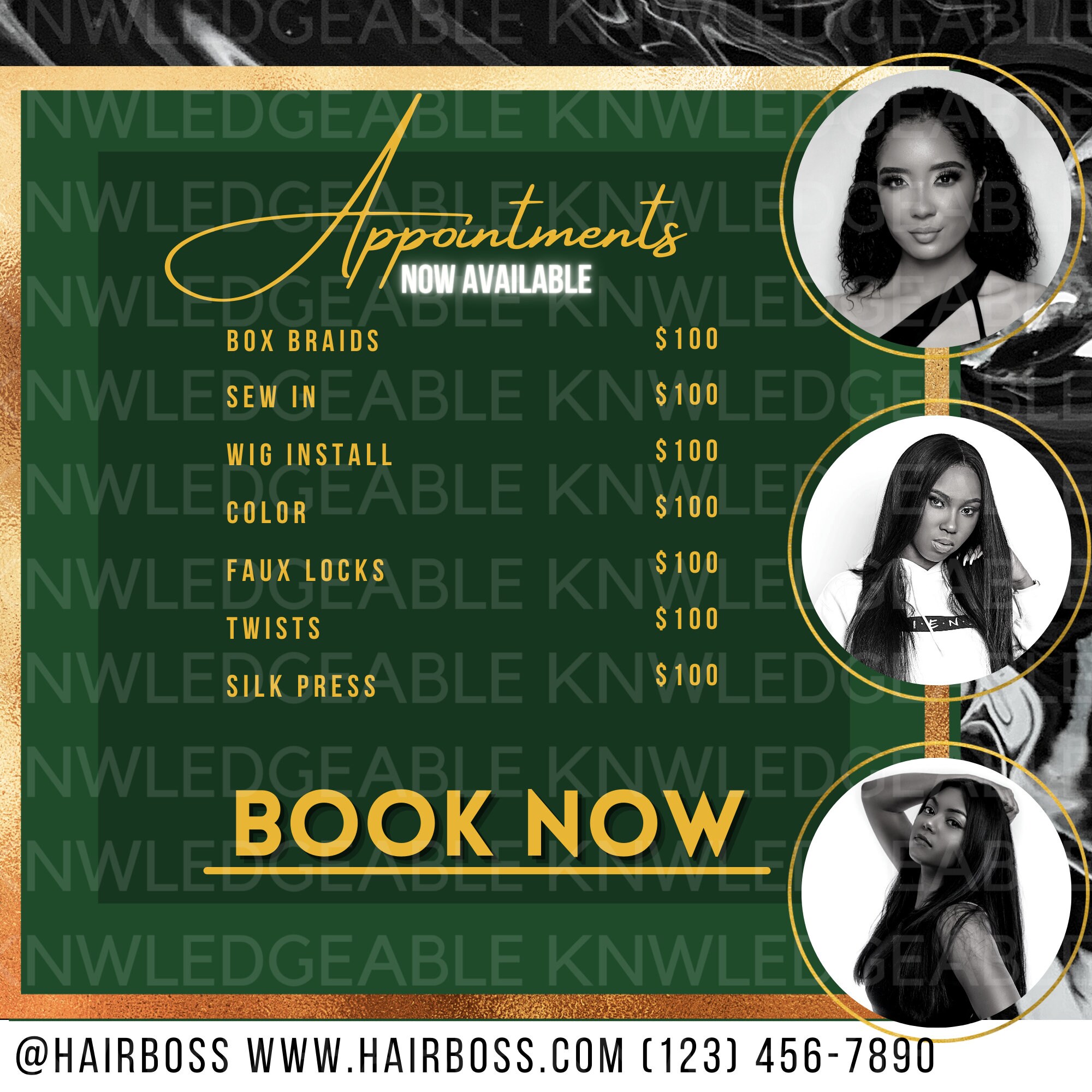 DIY CANVA TEMPLATE, Hair Stylist Flyer, Hair Flyer, Social Media Flyer ...