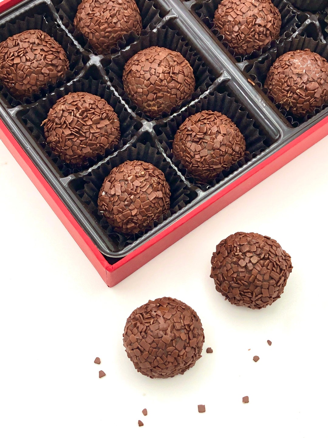 12 Pieces, Traditional Brazilian Brigadeiros, Chocolate Brigadeiros ...