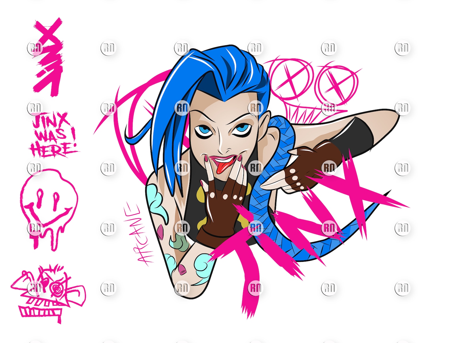 Jinx Arcane LOL Graffiti League of Legends Fan Art Svg - Etsy Australia