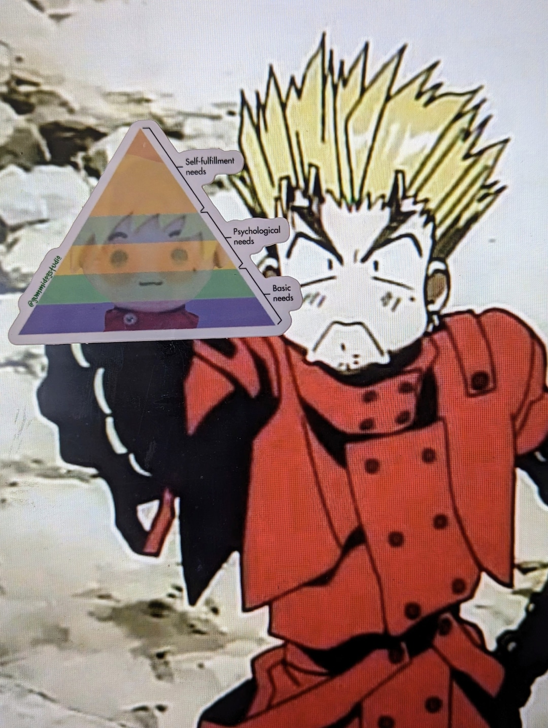 Tristamp Vash Plushie Hierarchy of Needs Sticker - Etsy