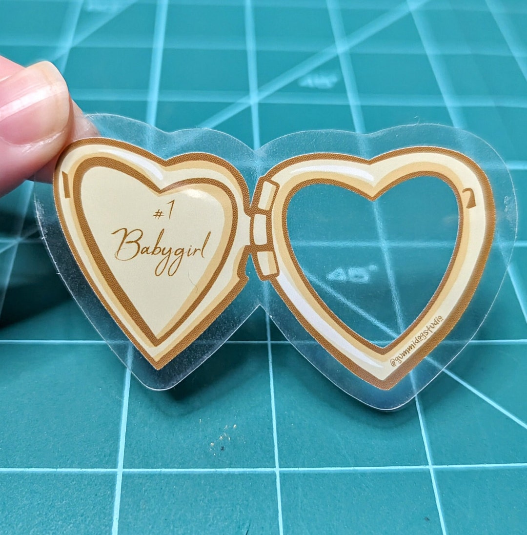 Babygirl Transparent Heart Locket Photo Sticker - Etsy