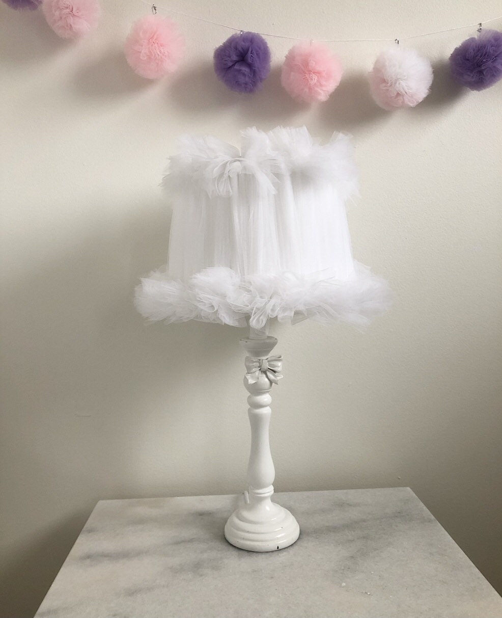 Tulle Ballerina French Style White Ruffle Tutu Lampshade - Etsy UK