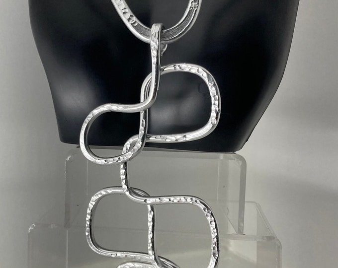 Silver Abstract Pendant and Neckpiece Aluminum Oversized - Etsy