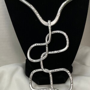 Silver Abstract Pendant and Neckpiece Aluminum Oversized | Etsy