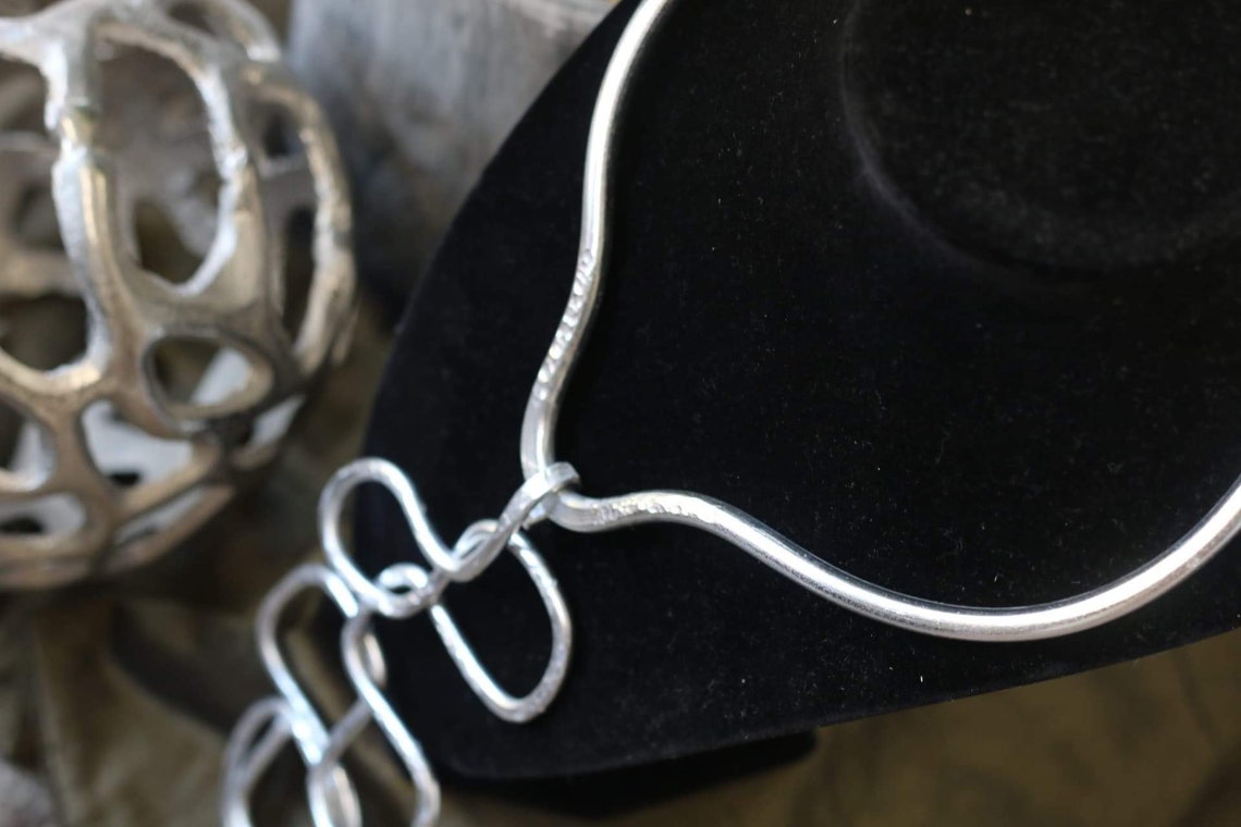 Silver Abstract Pendant and Neckpiece Aluminum Oversized | Etsy