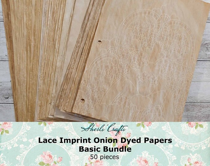 Lace Imprint Onion Skin Dyed Papers - Basic Bundle - Etsy
