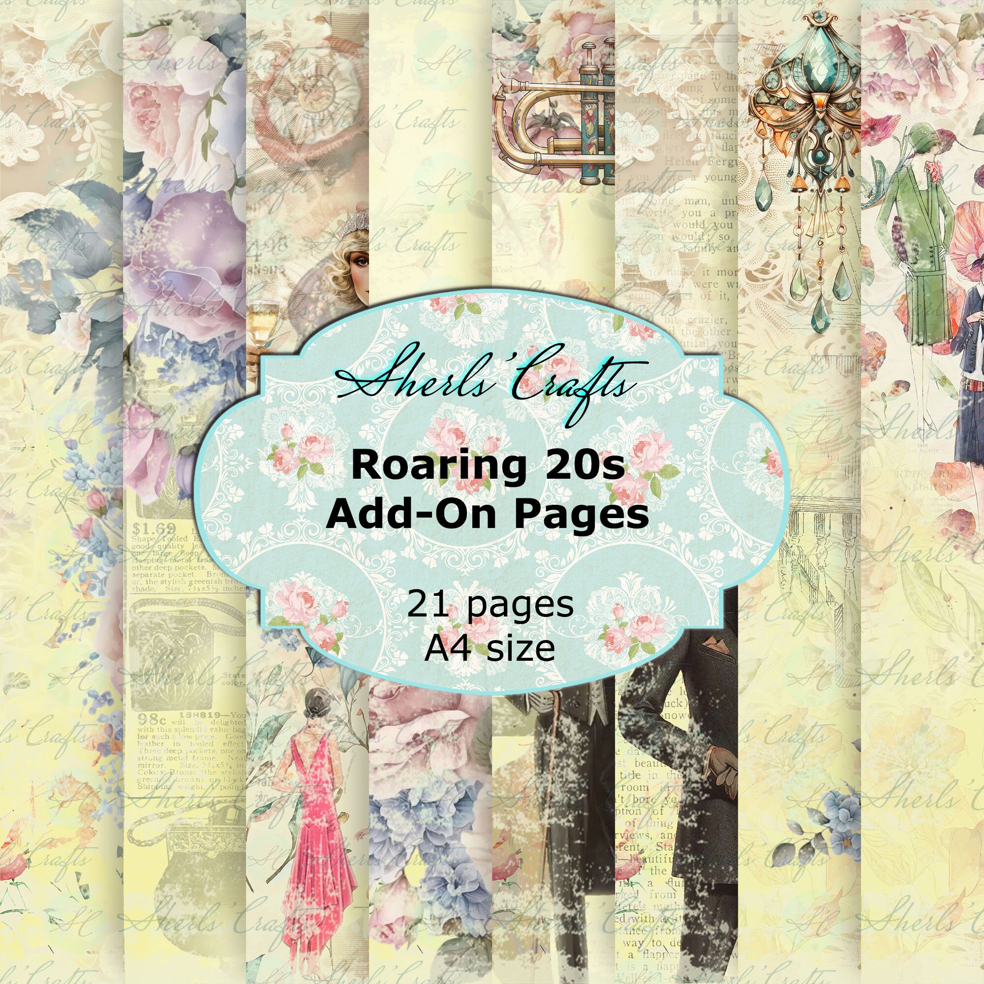 Roaring 20s Add-on Pages - A4 Size | Flapper | Digital Download ...