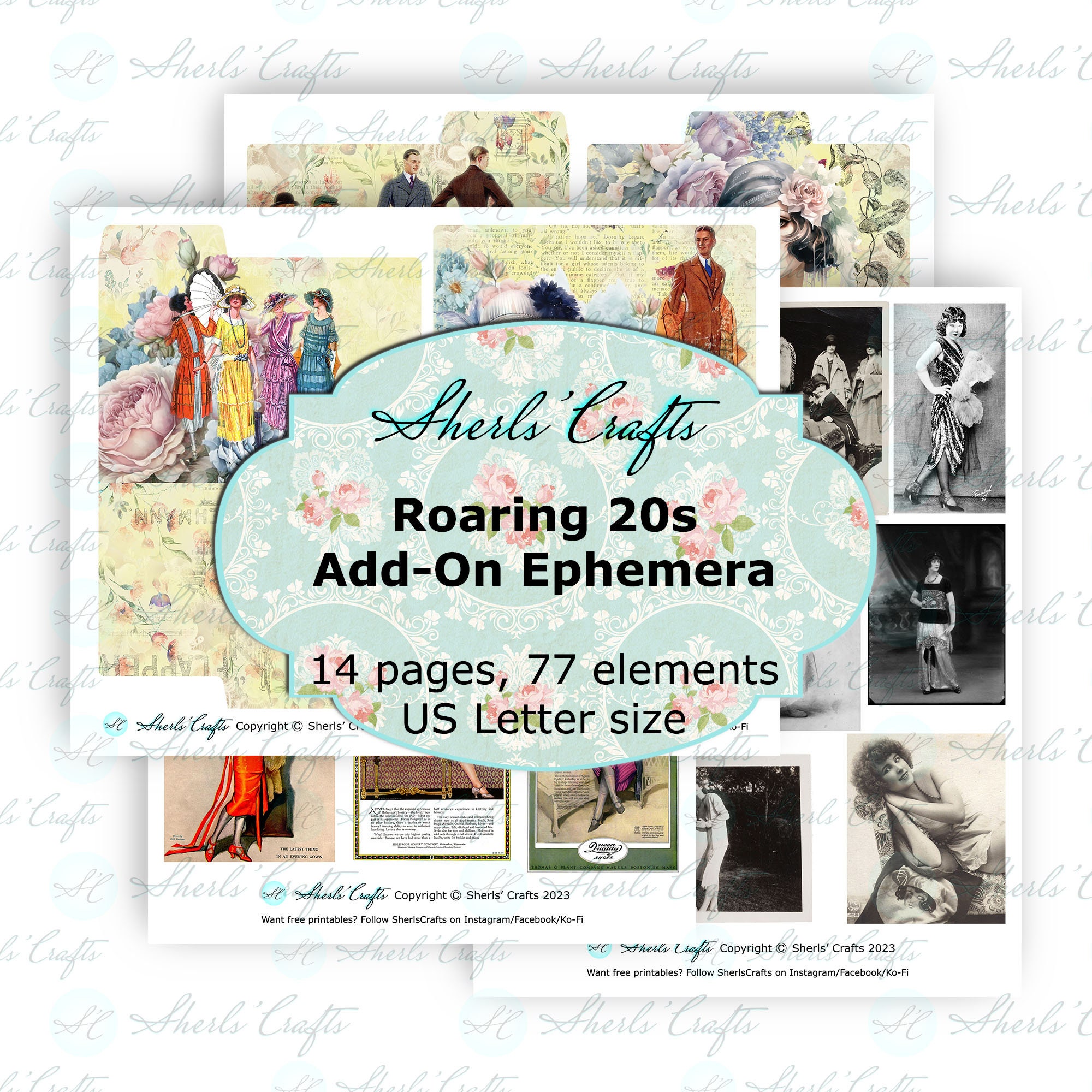 Roaring 20s Add-on Ephemera - US Letter Size | Flapper | Digital ...