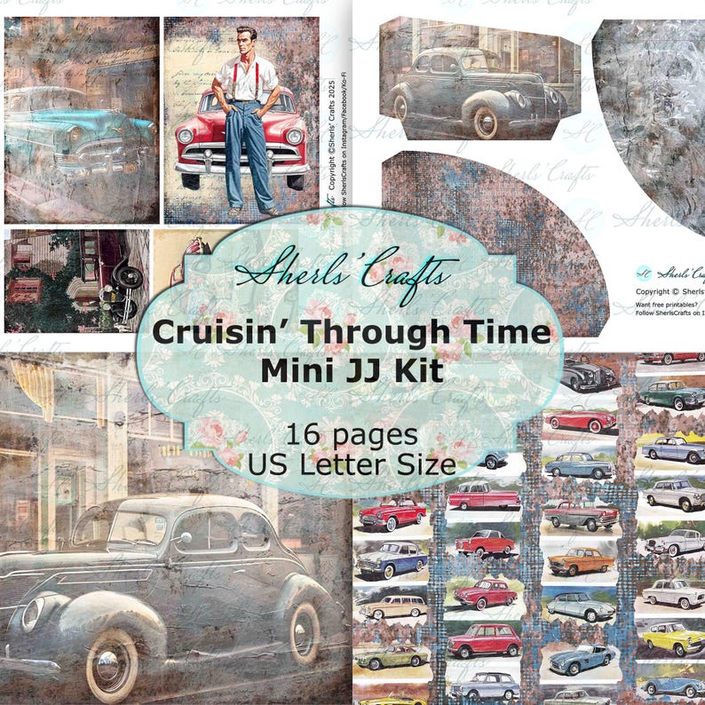 Cruisin' Through Time - US Letter Size | Retro Cars | Masculine ...