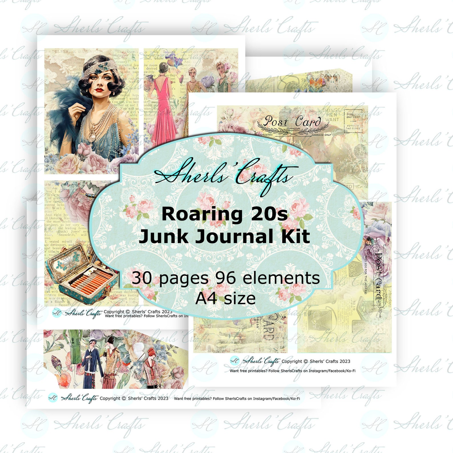 Roaring 20s Junk Journal Kit A4 Size Flapper Digital Download ...