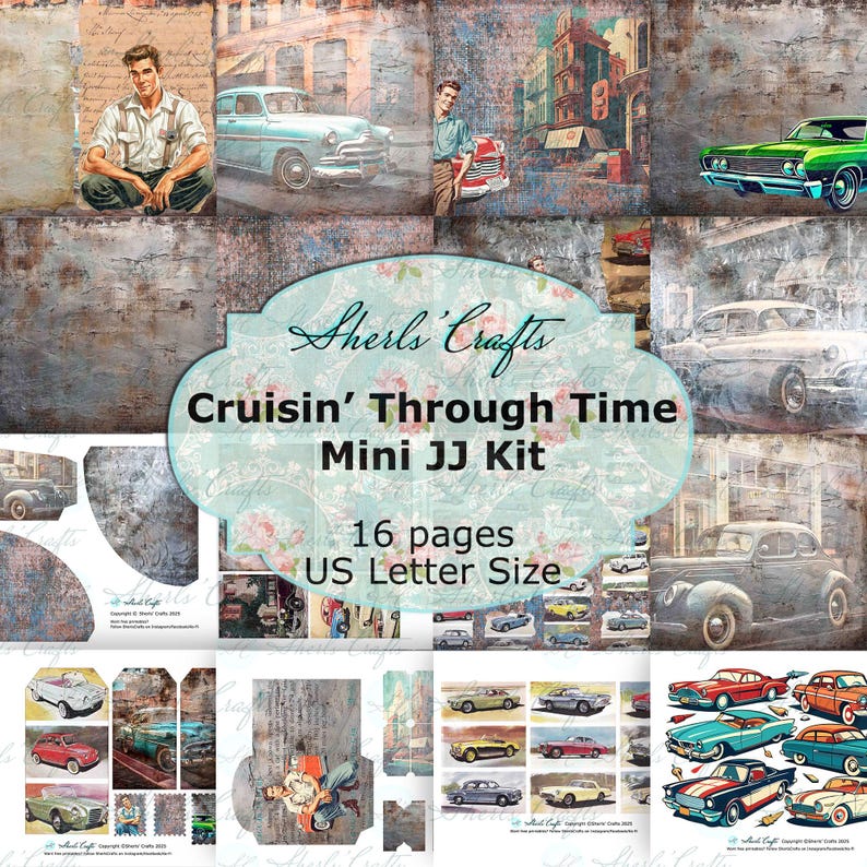 Cruisin' Through Time - US Letter Size | Retro Cars | Masculine ...
