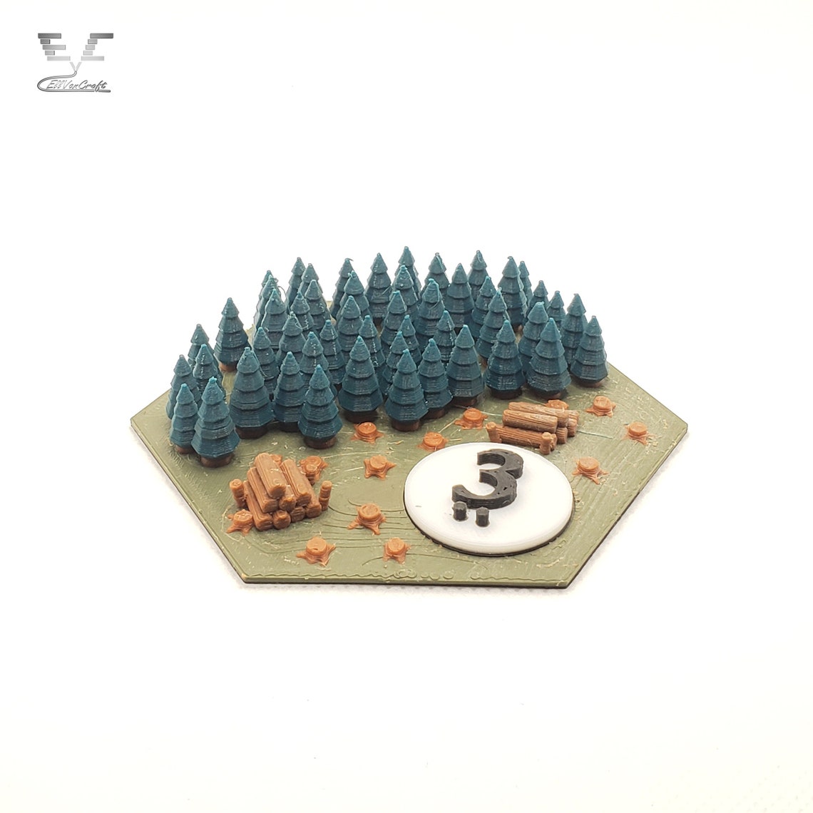 3D Catan Forest Tile to Produce Lumber | Etsy